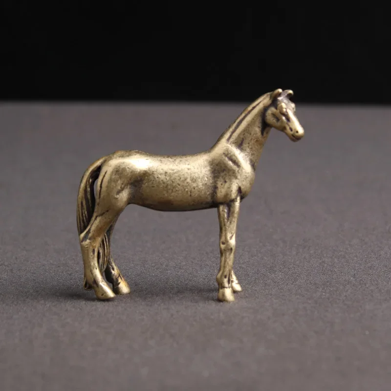 Estatua de caballo de bronce antiguo, decoraciones de escritorio, cobre ...