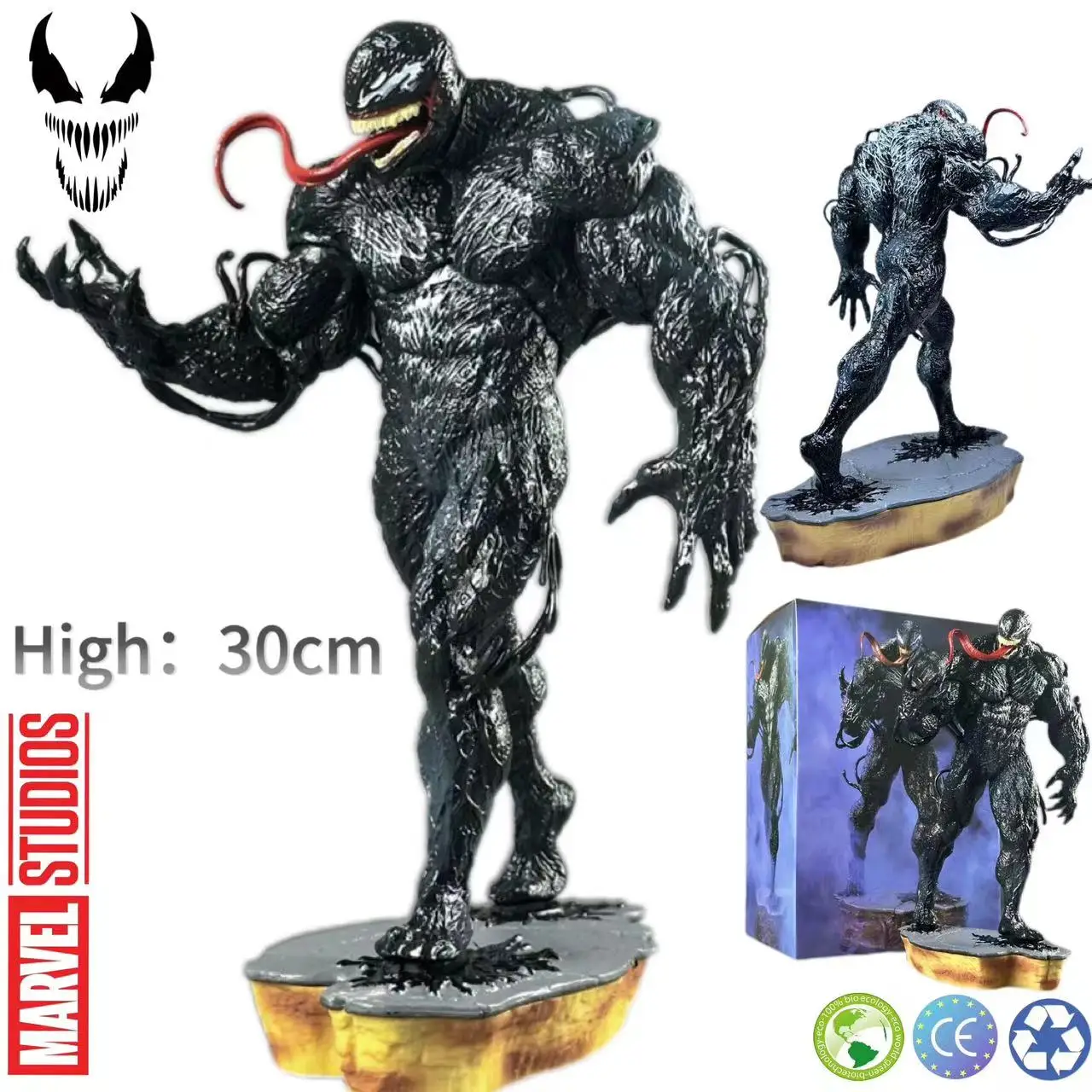30CM-Venom-Batman-Hand-made-Statue-Movie-Villain-Around-The-Office ...