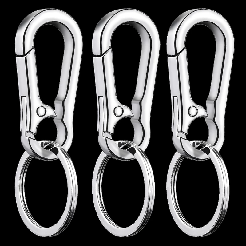 Classic Men Stainless Steel Gourd Buckle Keychain Waist Belt Clip Anti ...