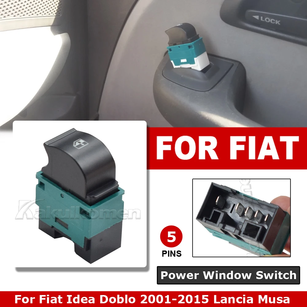 735417034A 5 Pins Power Window Switch For Fiat Idea Doblo 2001-2015 ...