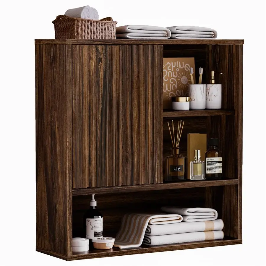Bathroom Wall Cabinet Fluted,Medicine Cabinet Over The Toilet Storage ...