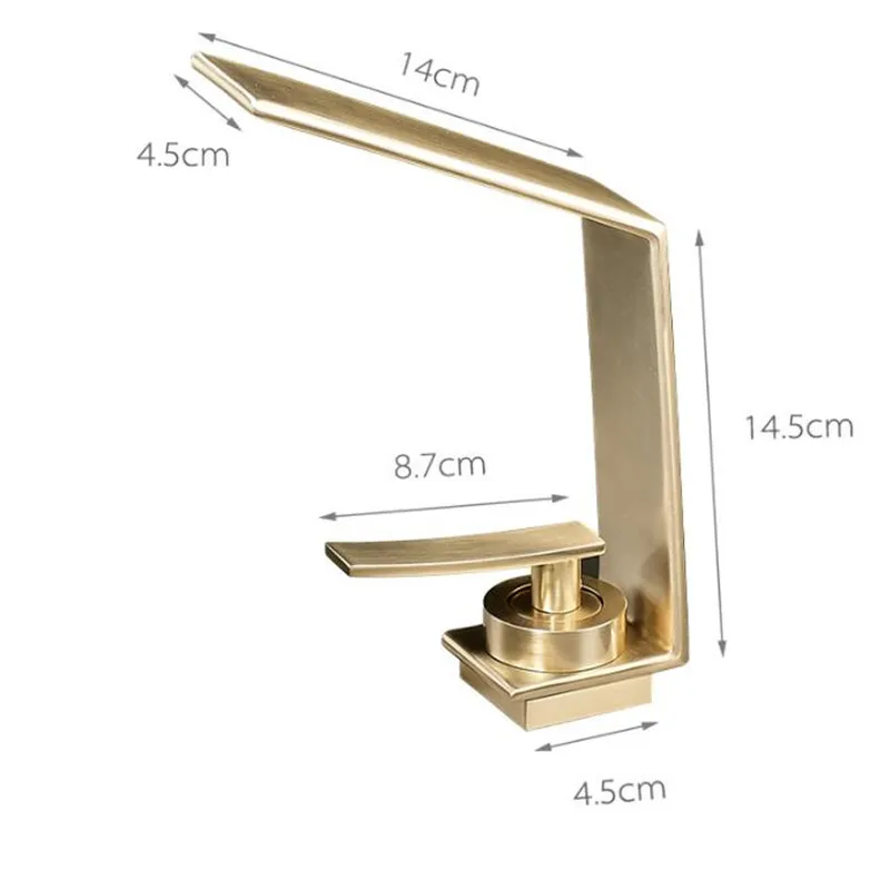 Brushed Gold Bathroom Faucet Gold Basin Faucet Grey Water Faucet ...