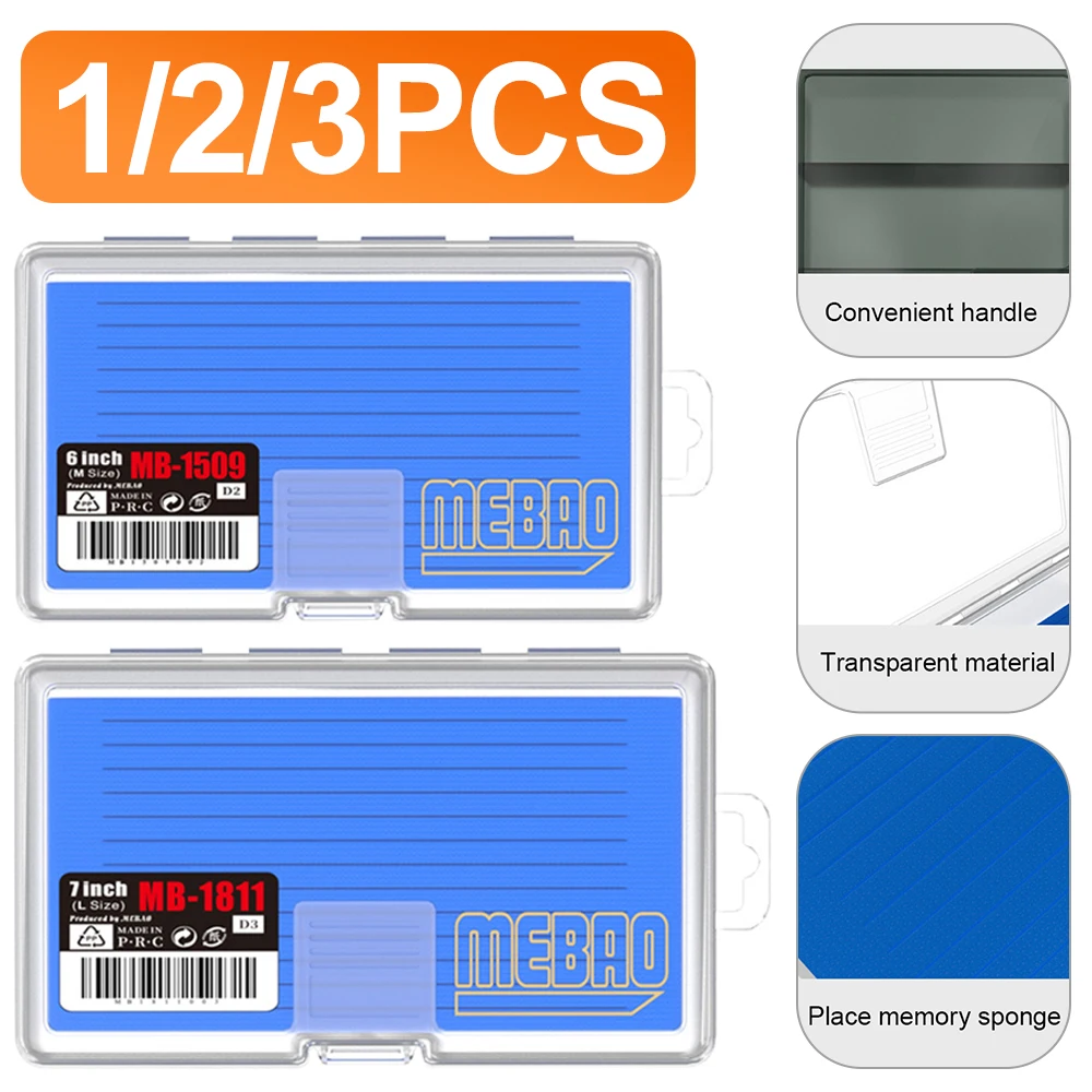 Fishing Box Large Capacity Slim EVA Foam Fly Box Clear Lid Fishing ...