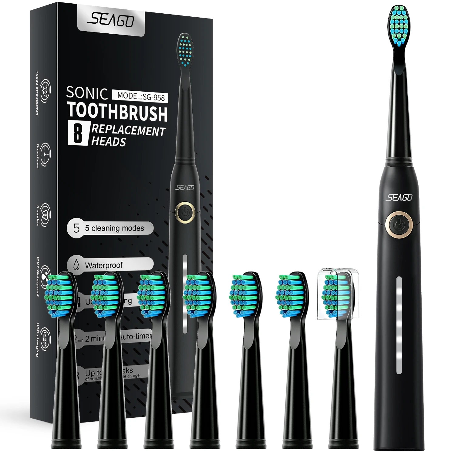 Seago Rechargeable Electric Toothbrush | Sonic Electric Toothbrush - Couple - Aliexpress