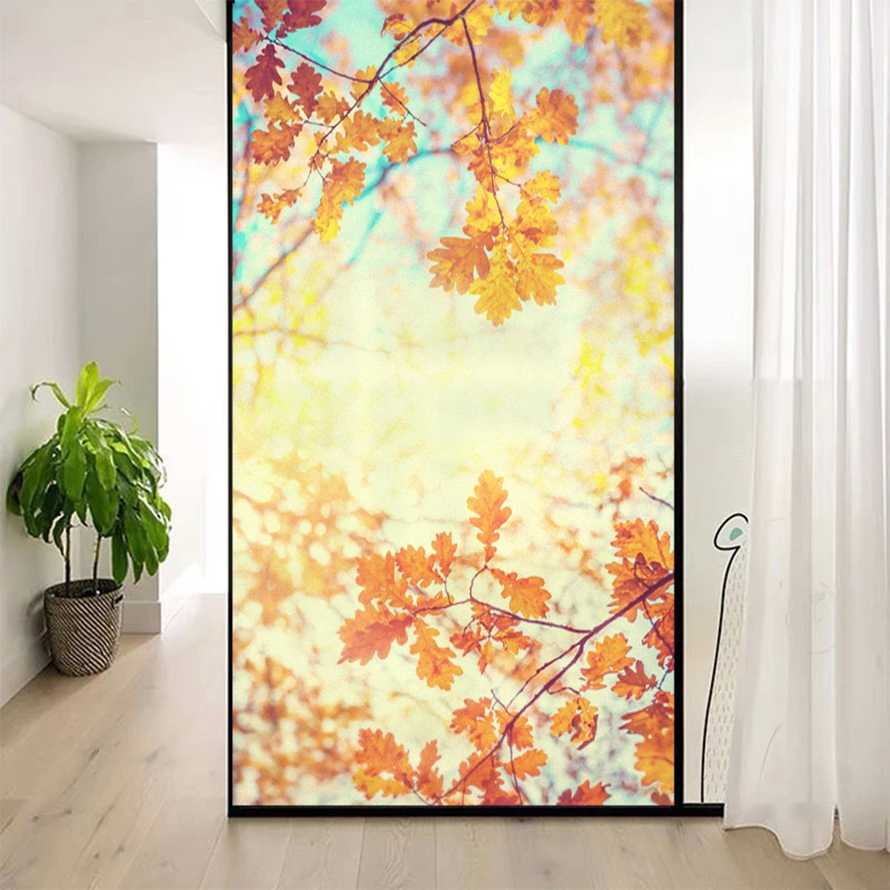 PVC-Privacy-Glass-Window-Film-Maple-Leaf-Pattern-Electrostatic-Frosted ...