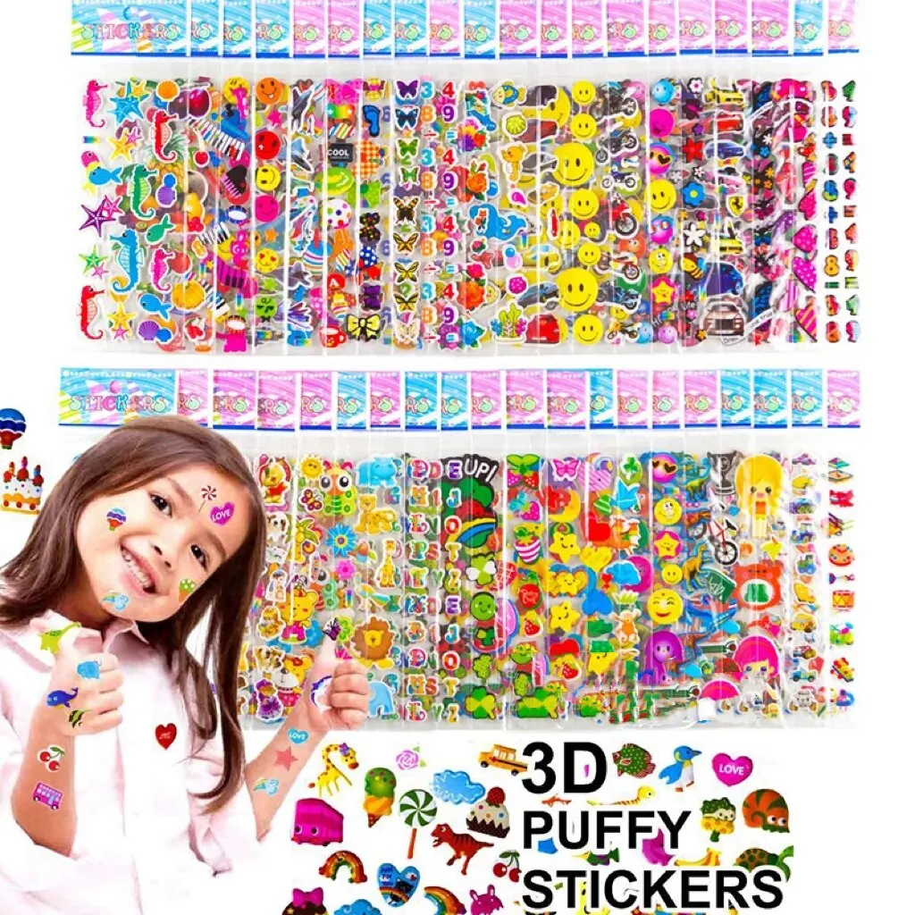 40 Mixed Packs Kids Stickers Puffy Bulk Stickers for Girl Boy Birthday ...