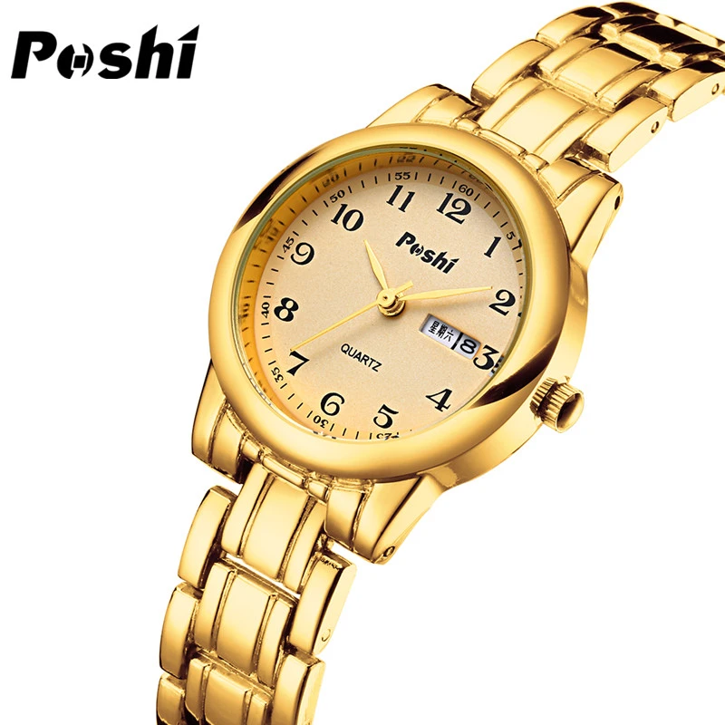 POSHI Original Waterproof Ladies Quartz Watch Stainless Steel Watch for ...