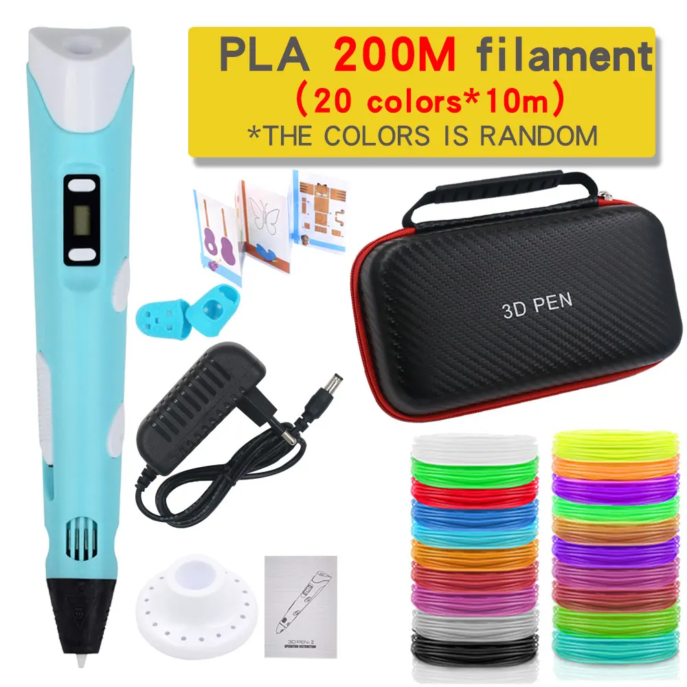 Bolígrafo de impresión 3D para niños, bolígrafo de dibujo de 200M, filamento PLA, regalo de ...