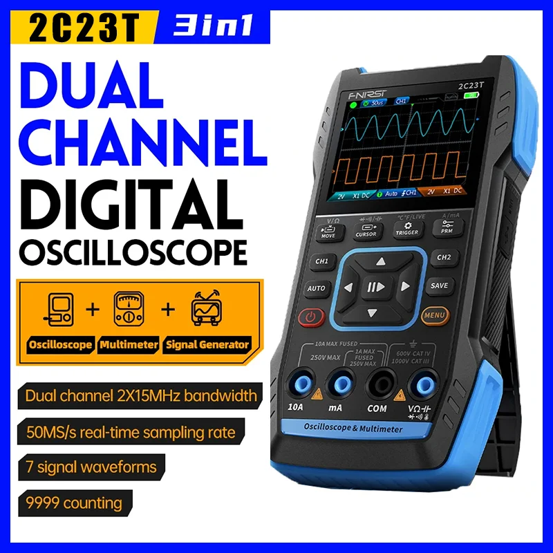 FNIRSI-2023-Latest-2C23T-3-In-1-Multimeter-Digital-Oscilloscope-Signal ...