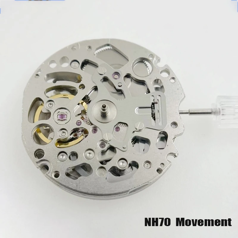 Mod-Seiko-NH70-High-precision-Movement-NH70A-Skeleton-Movt-Crown-at-3-0 ...