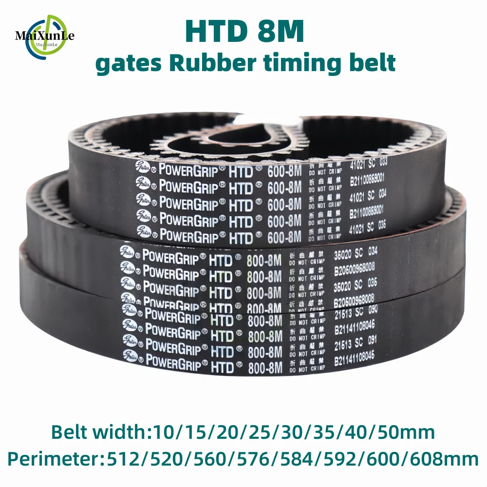 HTD-8M-Gates-High-Torque-correia-dentada-borracha-largura-10mm-15mm ...