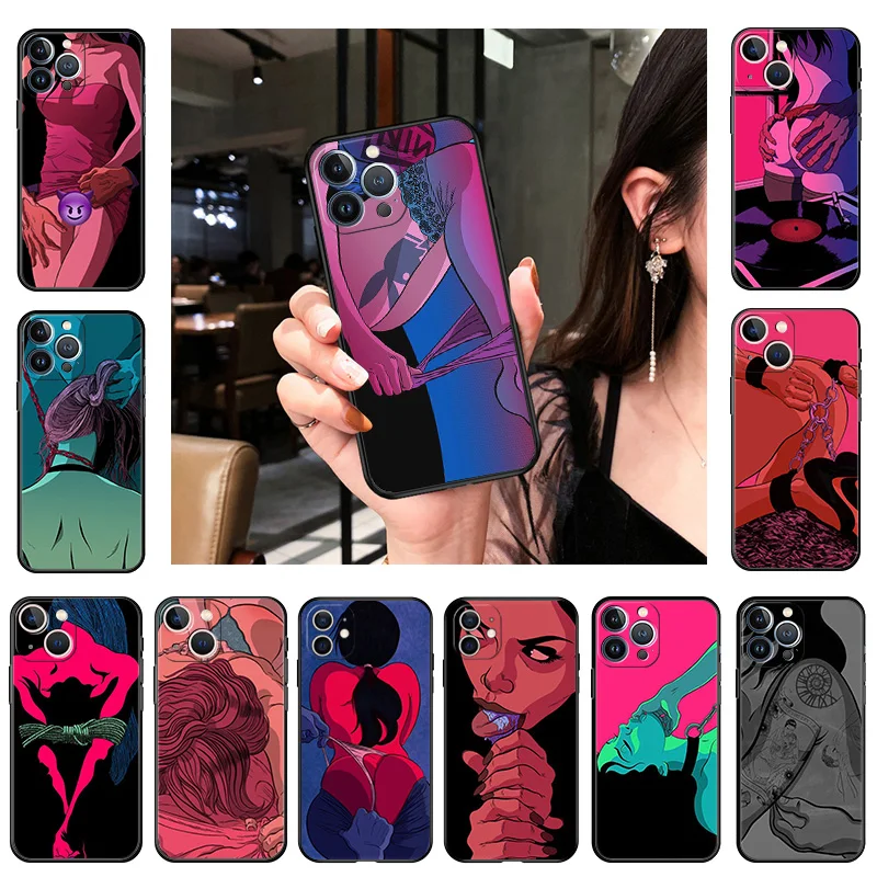 Luxury-Sexy-Girls-Silicone-Phone-Case-for-iphone-14-13-11-12-Pro-XS-Max ...