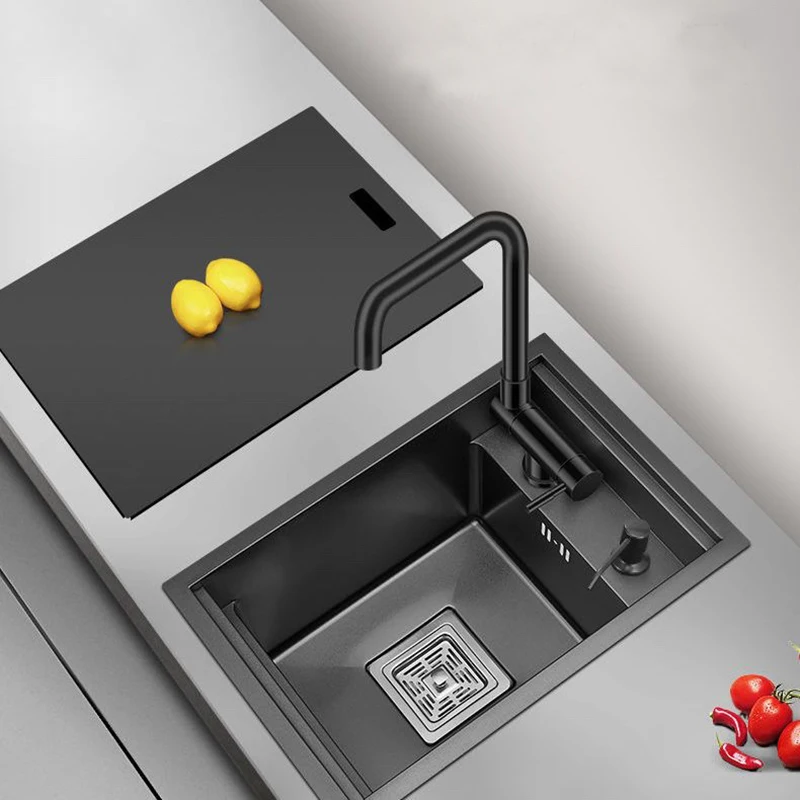 Small-Size-Sink-Hidden-Black-Kitchen-Sink-Single-Bowl-Bar-Stainless ...