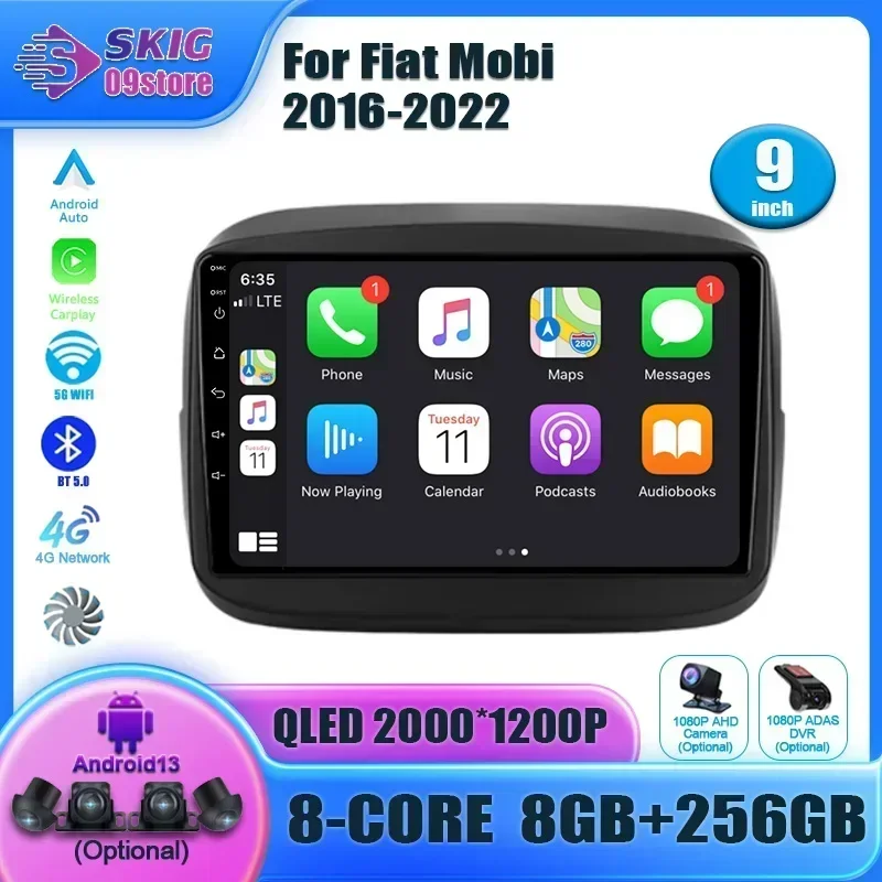 Car Radio Carplay Android 14 For Fiat Mobi 2016-2022 Central Multimedia ...