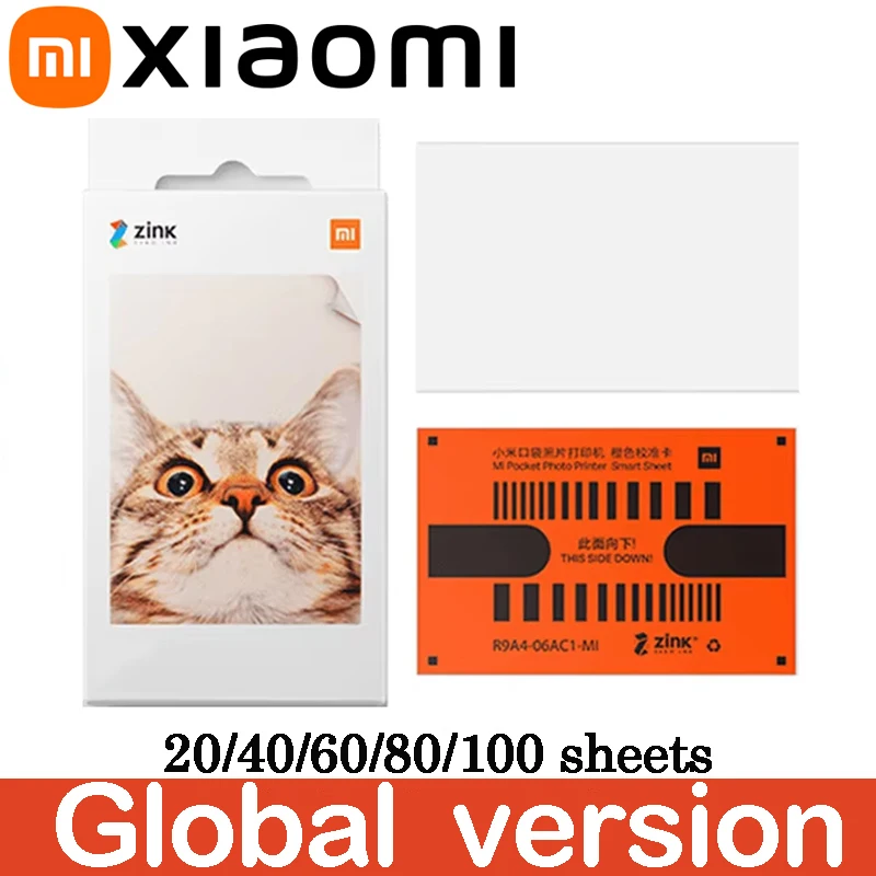 Global Version Original Xiaomi ZINK Pocket Printer Paper Self-adhesive ...