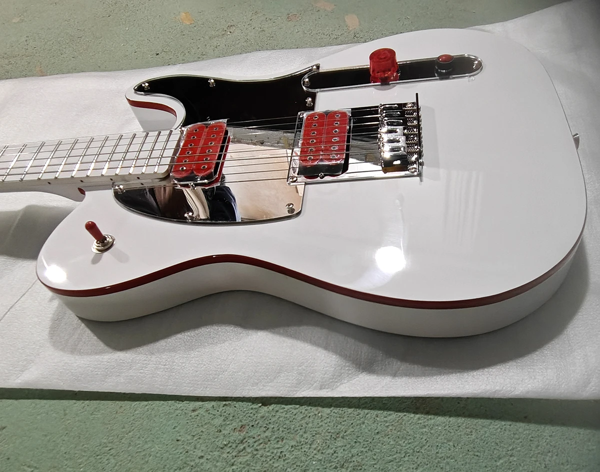 High-Quality-White-6-Strings-Electric-Guitar-White-Maple-Fretboard-Red ...