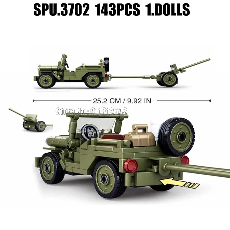 0853-143pcs-Military-Ww2-World-War-Ii-Normandy-Landing-Us-Willys-Car ...