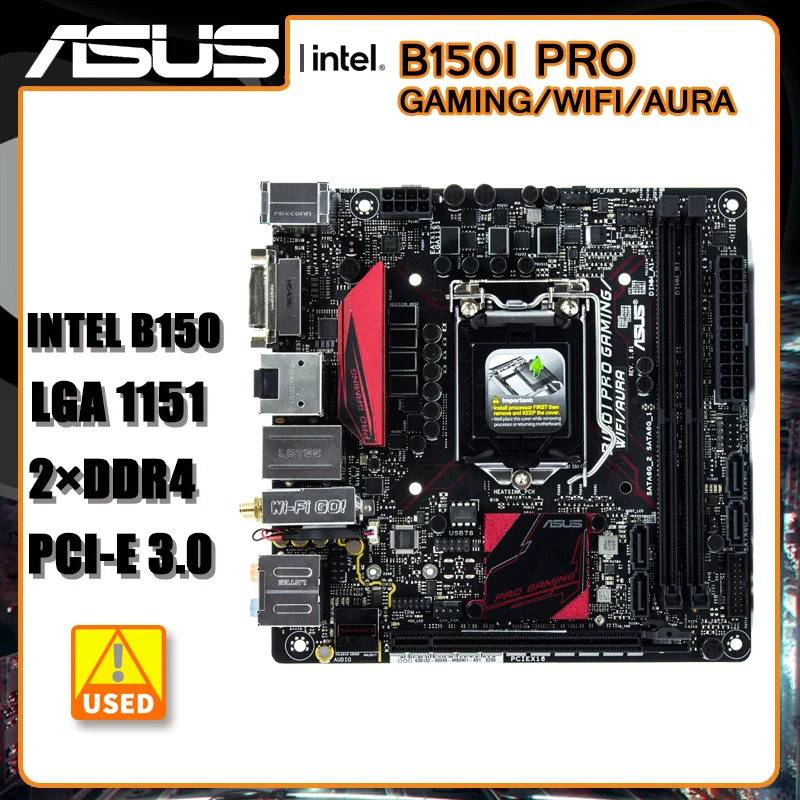 Mini-itx Placa-mãe Lga 1151asus B150i Pro Gaming/wifi/aura Placa-mãe Ddr4 Intel B150 Usb3.0 M.2 ...