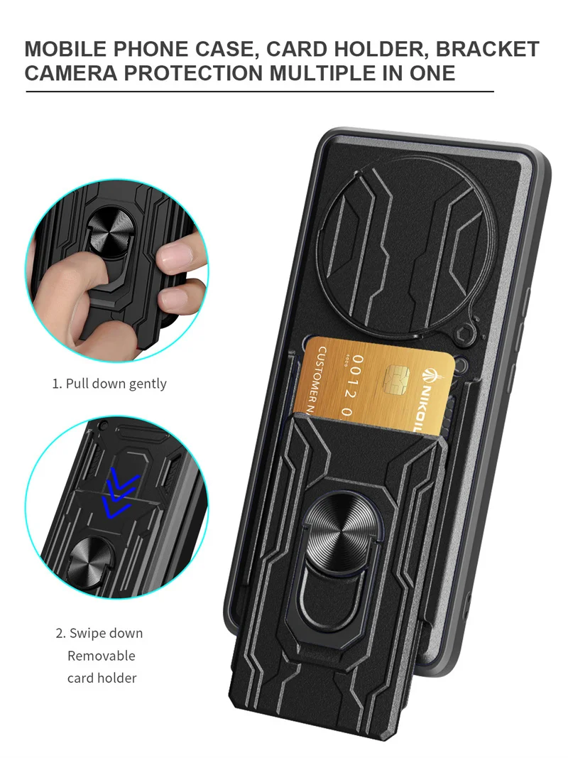 For OPPO Reno 12F 5G Global Ring Holder Armor Shockproof Split Back ...
