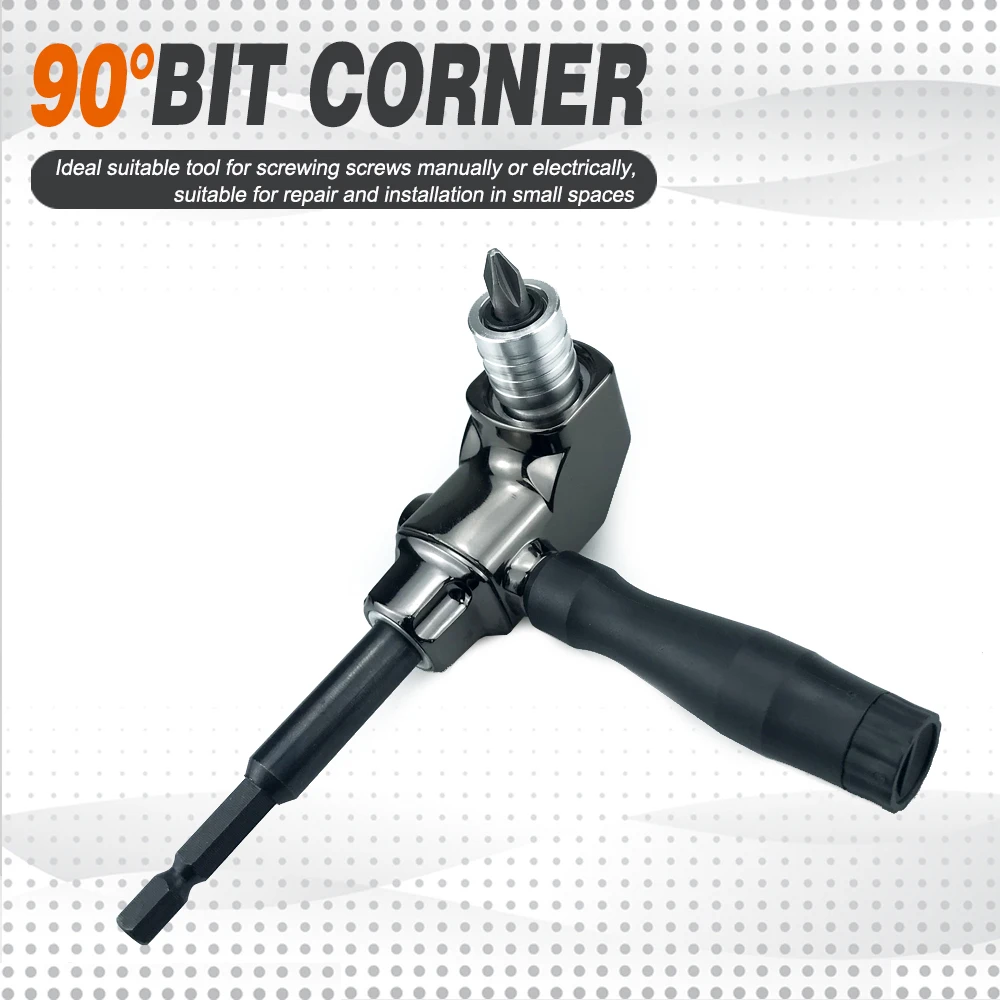 Self-Locking 90 Degree Right Angle Screwdriver Holder Drive Bit Angle ...