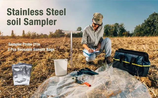 Stainless Steel Soil Sample Probe Core Sampler Garden Tool Stainless ...