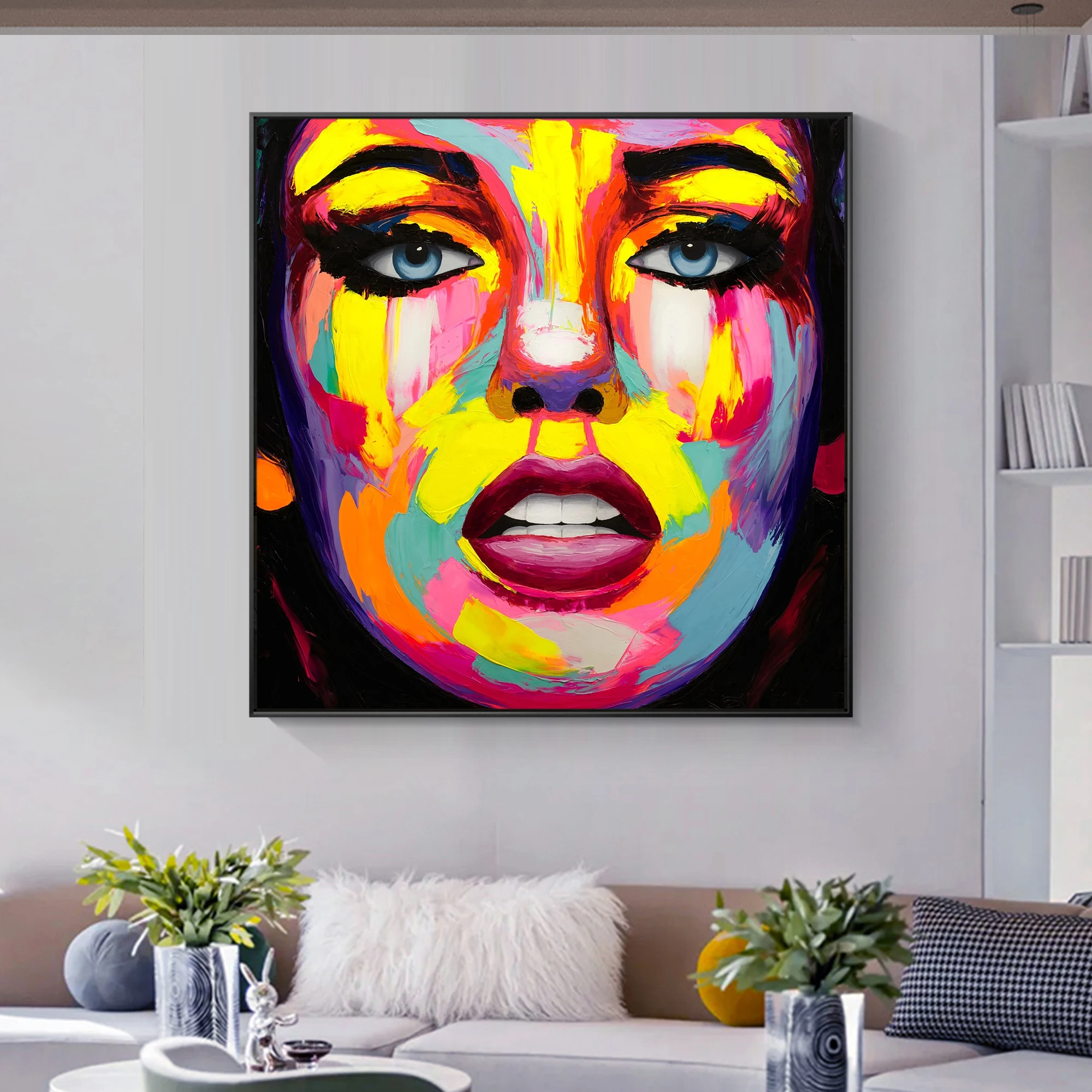 Painting Of Face On Canvas