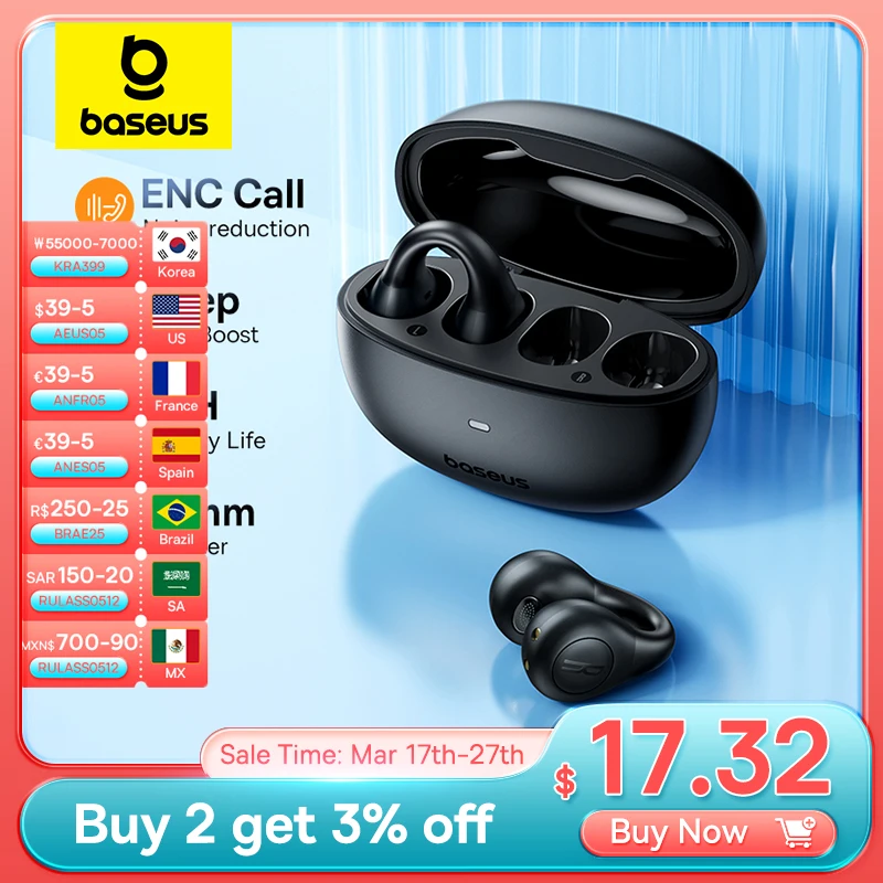 Baseus AirGo AS01 Wireless Headphones for 15.70 USD without coupon ...