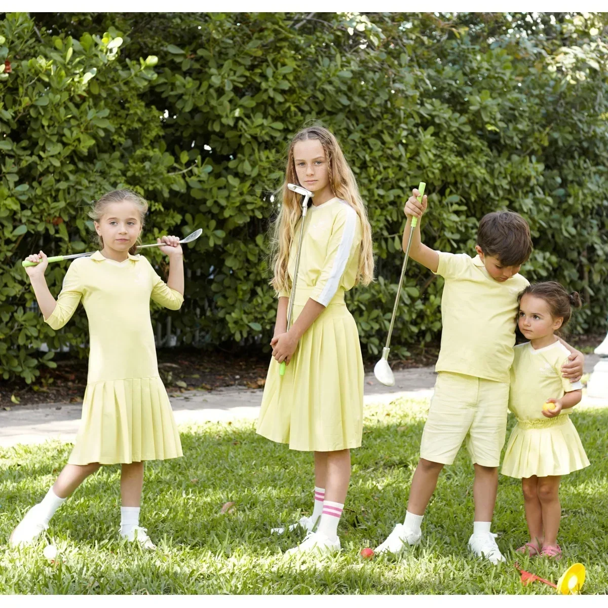 AP 2025 SS golf collection casual pleated clothing boys girls cotton ...