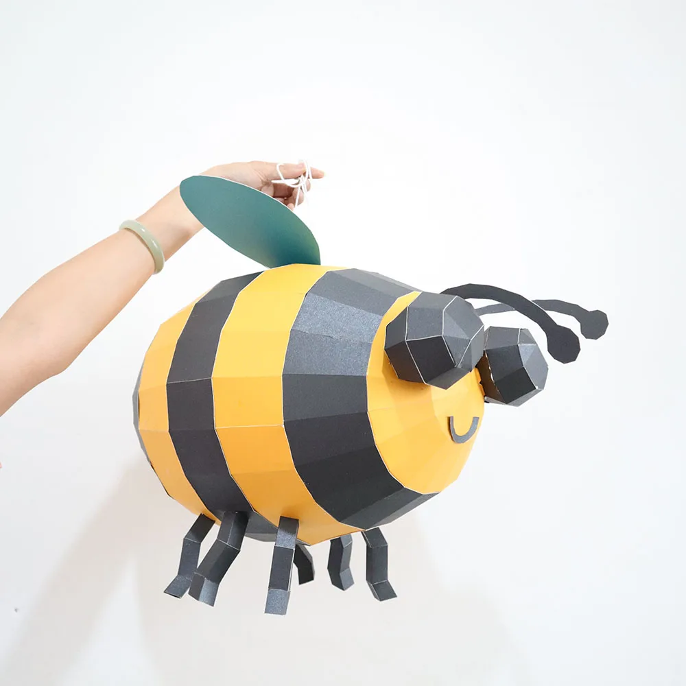 3d Animal Paper Mold Bee Geometric Origami Diy Handmade Hanging ...