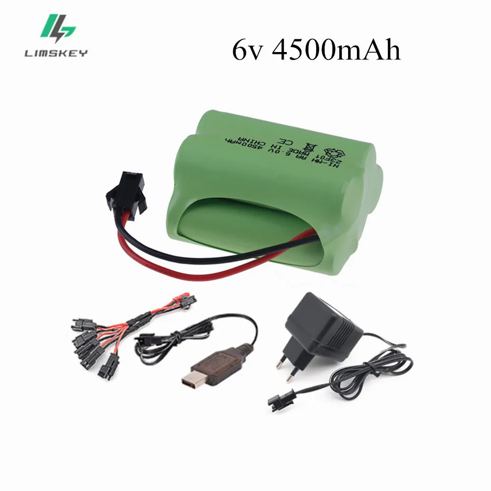6v-4500mAh-Battery-and-6V-Charger-For-RC-Cars-Robots-Tanks-Gun-Boats-6v ...
