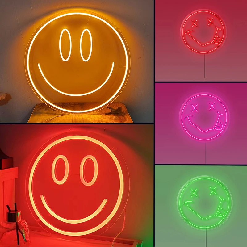 Smile-Led-Neon-Sign-Light-Smiley-Night-Sign-Light-for-Bedroom-Hanging ...