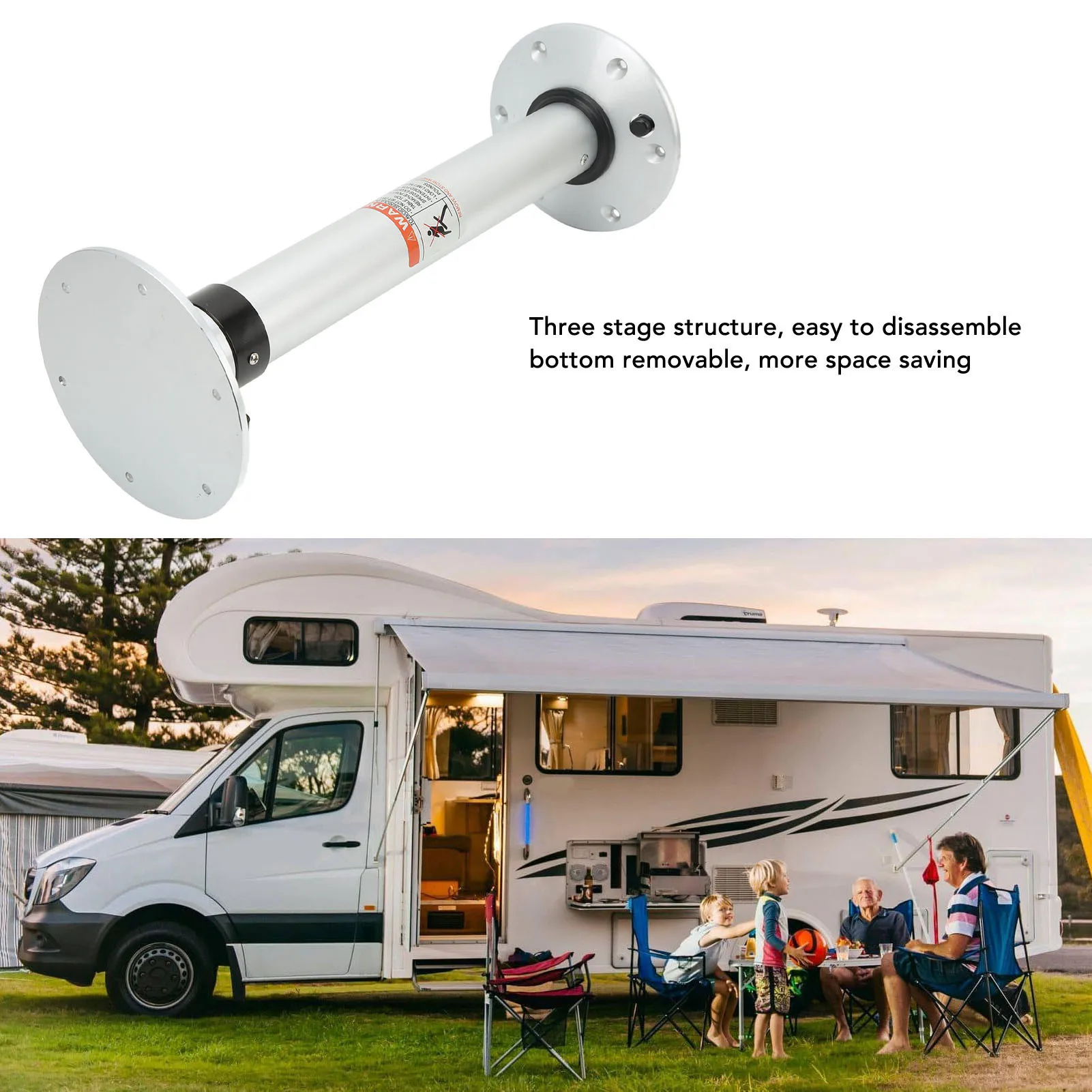 Aluminum Alloy RV Adjustable Table Pedestal Detachable Table Base Stand ...