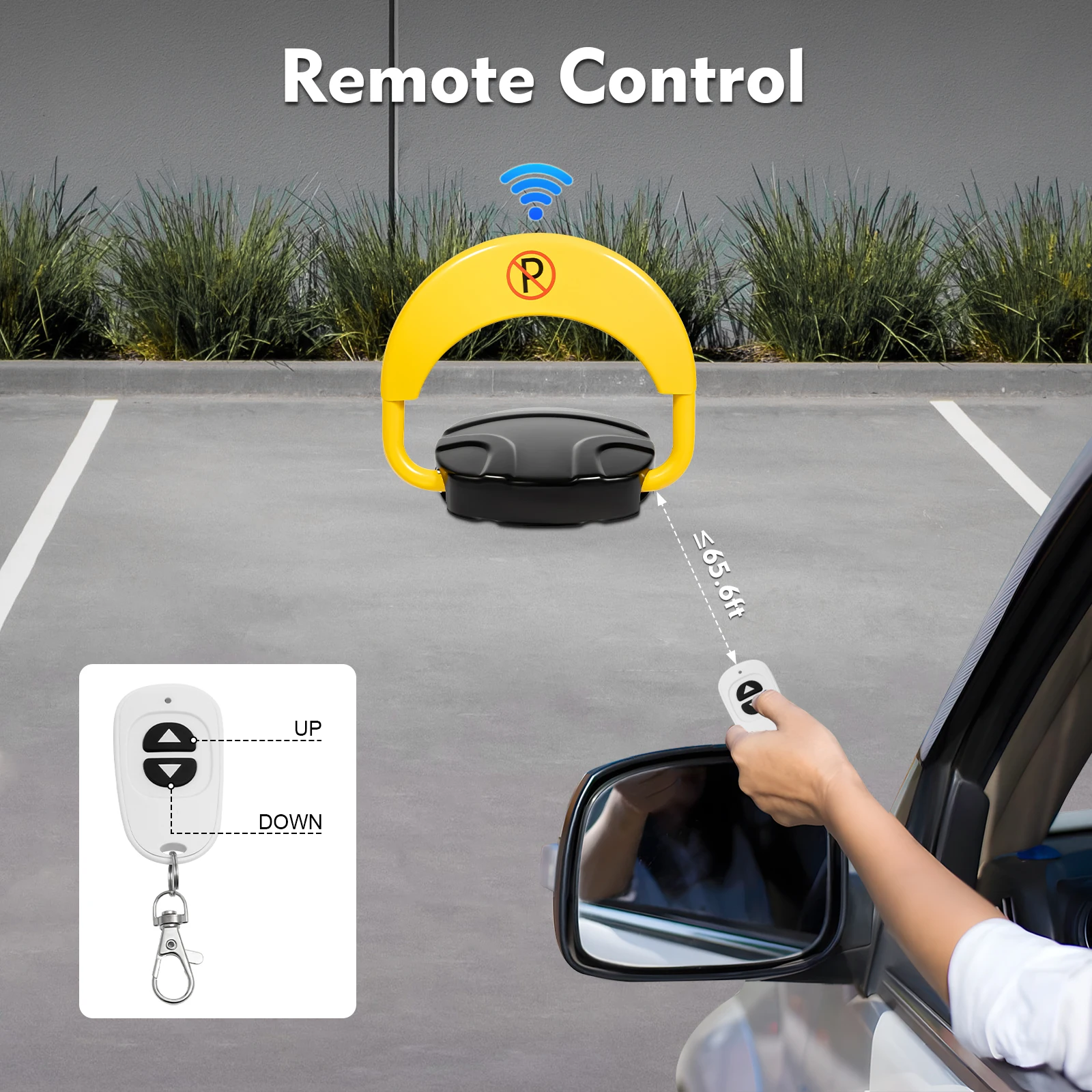 Intelligent Parking Lock with Remote Control 180° Foldable Barrier Auto ...