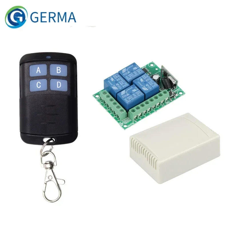 GERMA Universal Wireless Remote Control Switch DC 12V 4CH Relay Switch ...