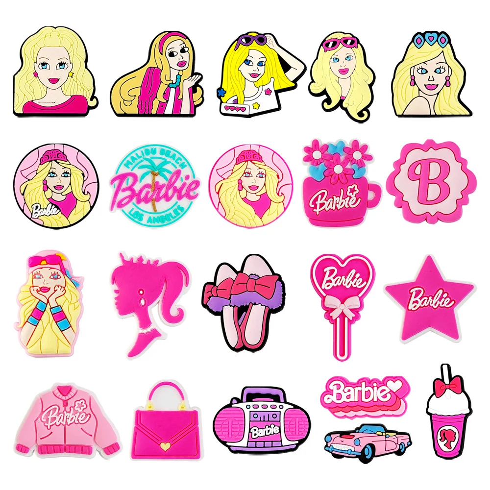 21Pcs-Set-MINISO-Barbie-Doll-Girls-Shoe-Charm-Pink-Shoes-Accessories ...