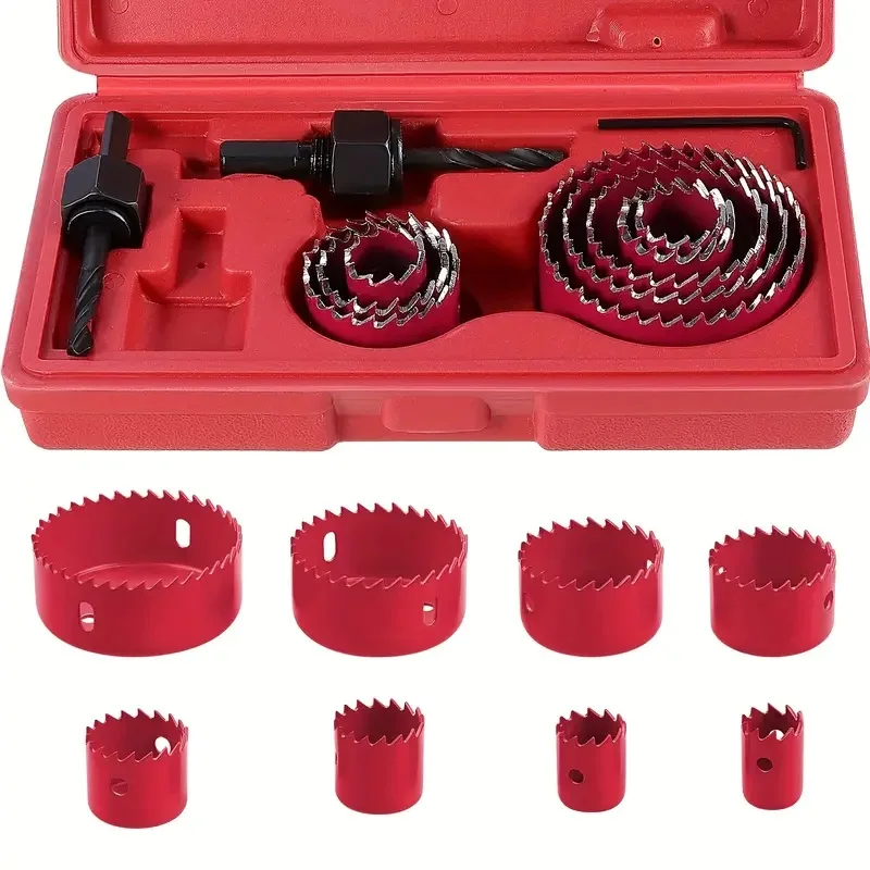 11pcs-Hole-Saw-Set-Hole-Saw-Kit-With-8Pcs-Saw-Blades-Durable-Carbon ...