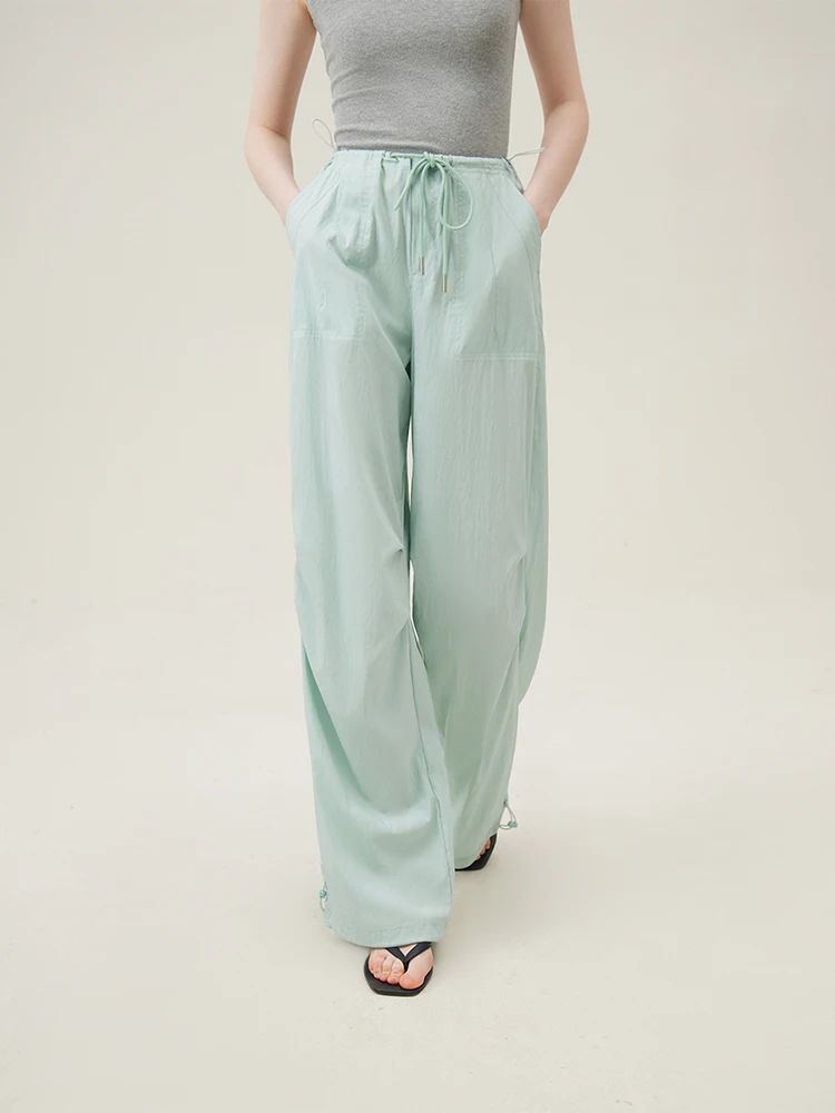 FSLE Summer Light Green Fashionable Elastic Design Overalls 2024 Summer ...