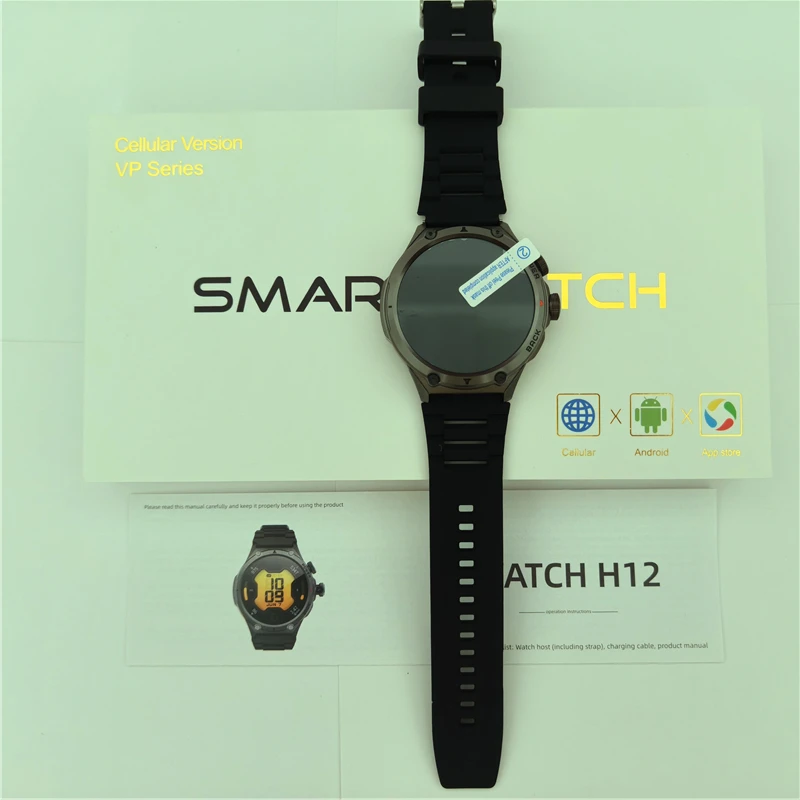 New H12 Smart Watch 4G SIM Card Android 180° Rotating Camera Google ...