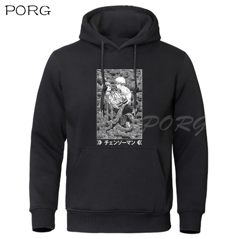 Chainsaw Man Anime Gore Denji Power Chain Saw Makima Horror Hoodies Men ...