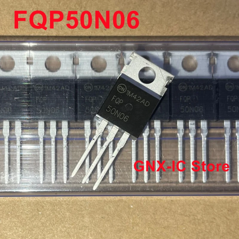 10PCS/Lot 100% Original New Imported FQP50N06 50N06 TO 220 MOSFET 60V 50A N channel Transistor ...