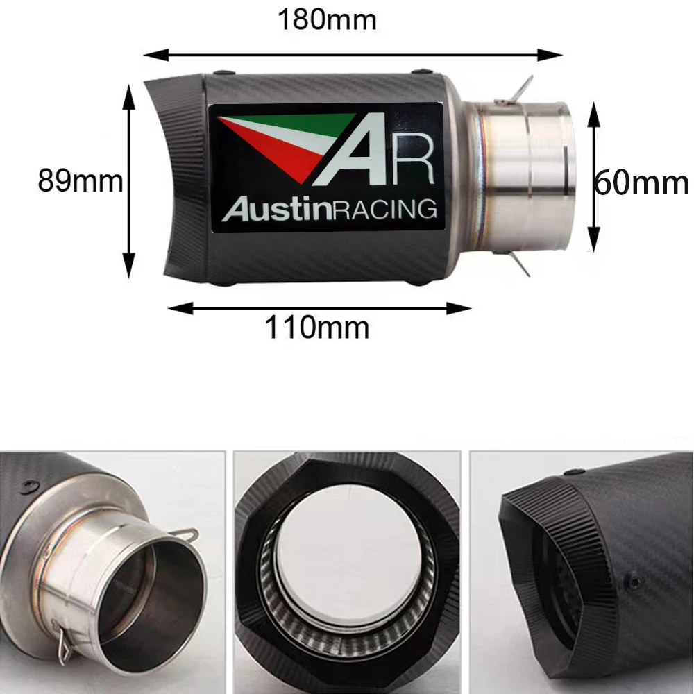 Rafesno-60mm-AR-motorcycle-carbon-brazed-exhaust-muffler-with-DB-Killer ...