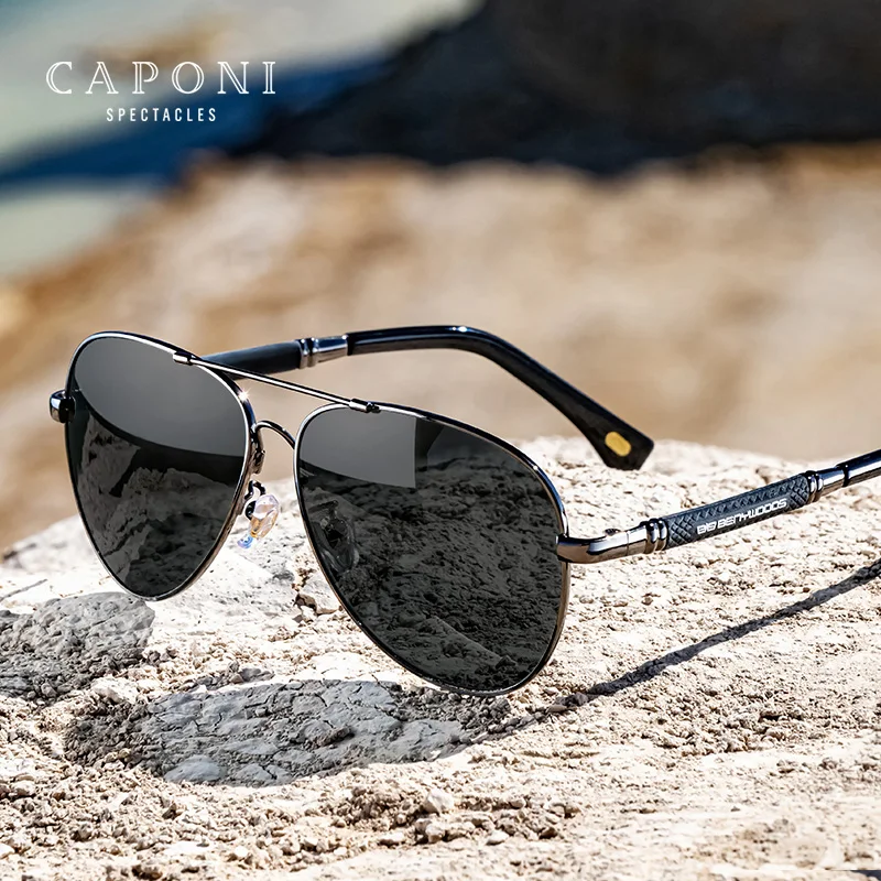 CAPONI-Polarized-Sun-Glasses-For-Men-Pilot-Avation-Classic-Brand ...