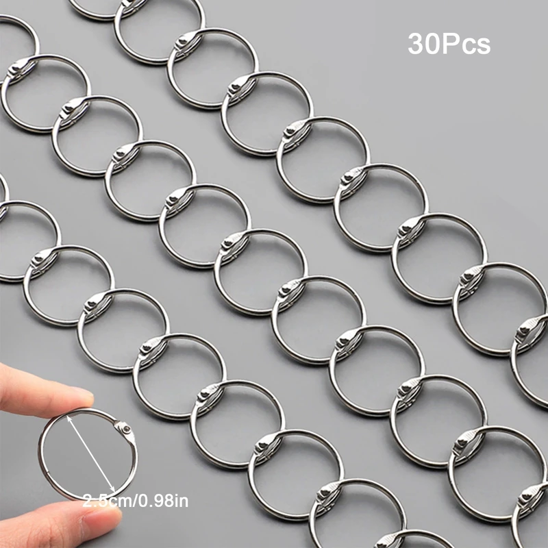 High-Quality-30Pcs-Metal-Ring-Binder-25mm-DIY-Albums-Loose-leaf-Book ...