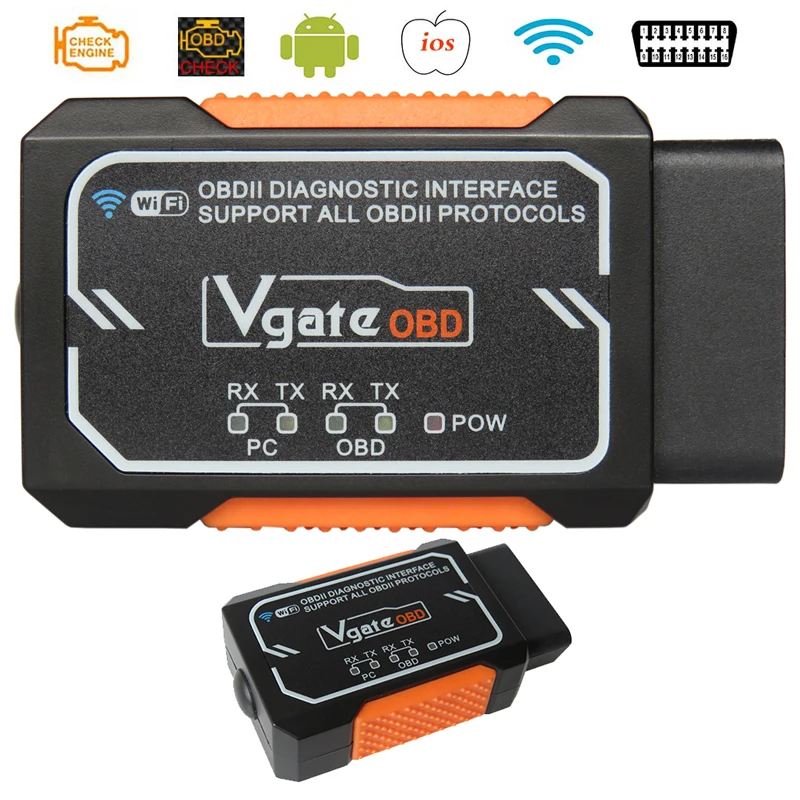 Vgate WIFI OBD2 Diagnostic-Tool Elm327 V1.5 OBD 2 Scanner For Android ...