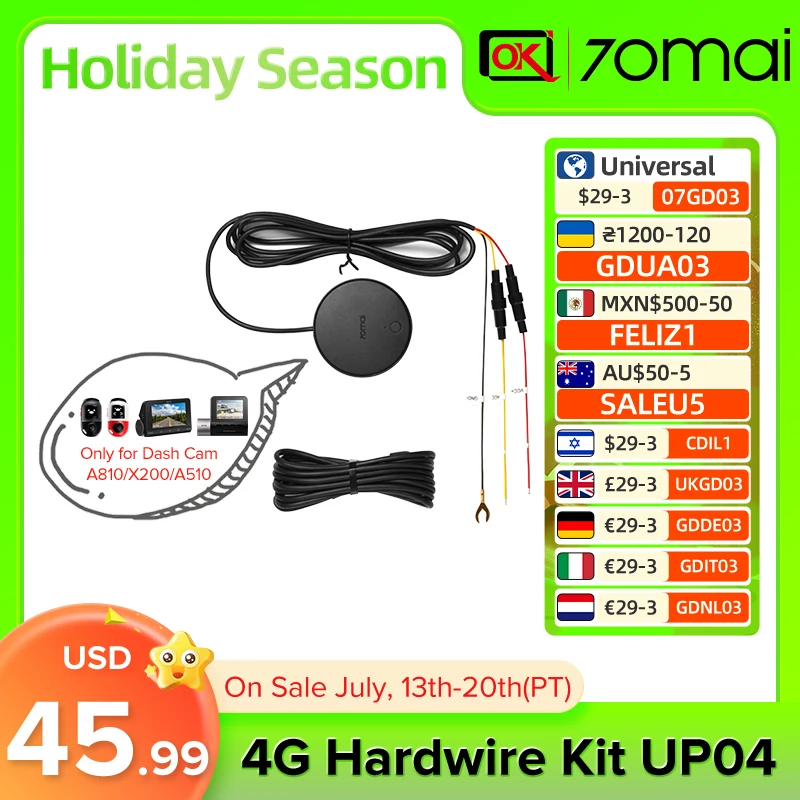 70mai-4G-Hardwire-Kit-UP04-Only-for-70mai-Dash-Cam-Omni-X200-70mai-4k ...