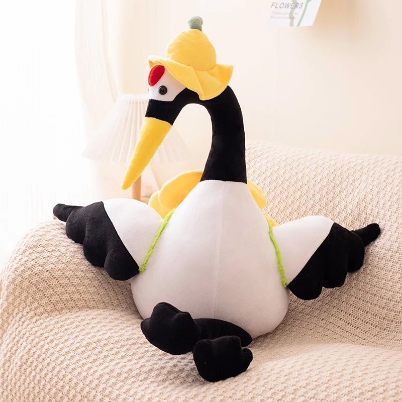 New Red-crowned Crane Doll Flower Bird Plush Toy Stuffed Animal Plush ...