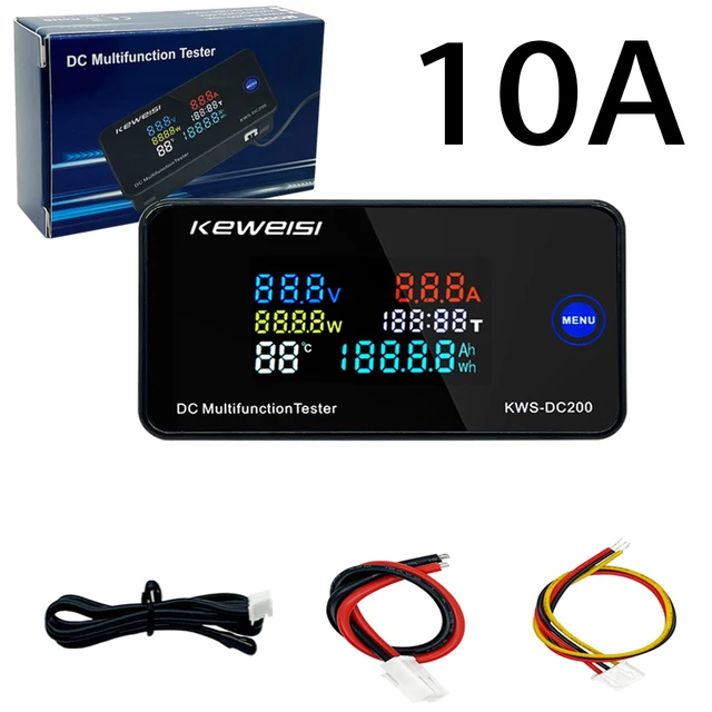 DC 0-200V 10A 50A 100A Color Digital Voltmeter Ammeter Display Voltage Detector Current Meter ...