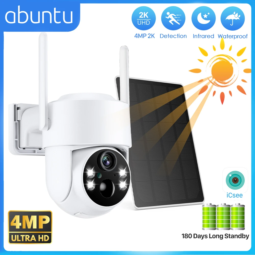 4MP-2K-Wireless-Solar-Camera-Wifi-Outdoor-Waterproof-PIR-Human-Detect ...