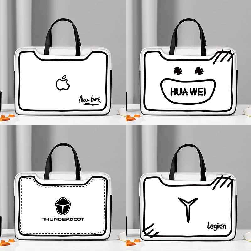 Simple Laptop Bag Laptop Sleeve Case Creative Logo Handbag PU ...