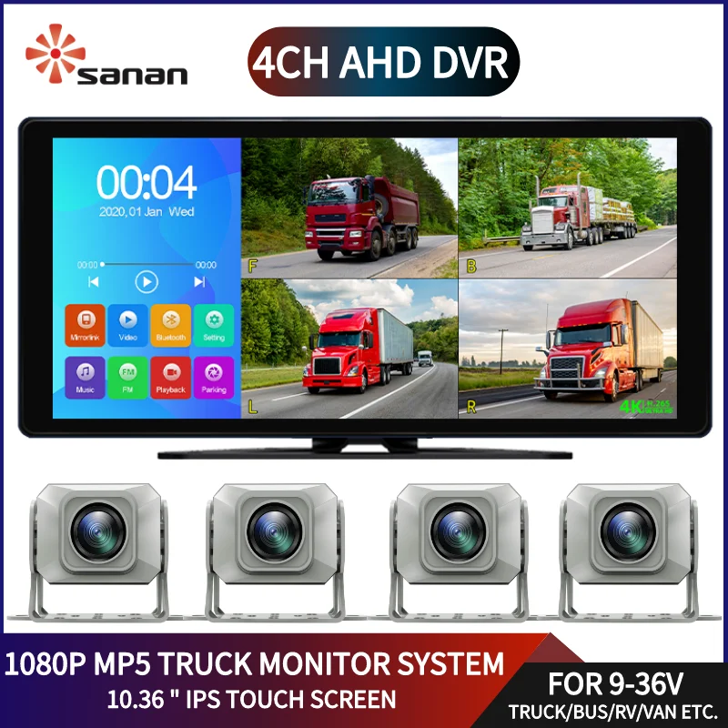 10-36-4-Channels-Touch-Split-Screen-Car-1080P-MP5-Recorder-Monitor-With ...